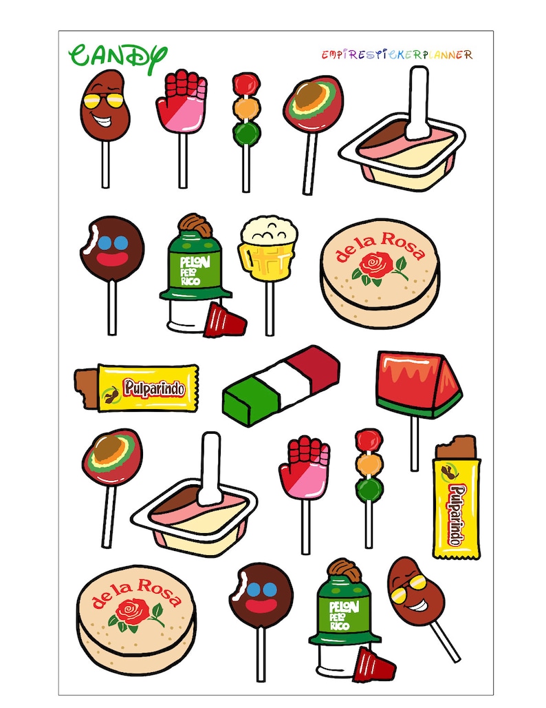 Candy Stickers, Mexican Candy Stickers - Etsy