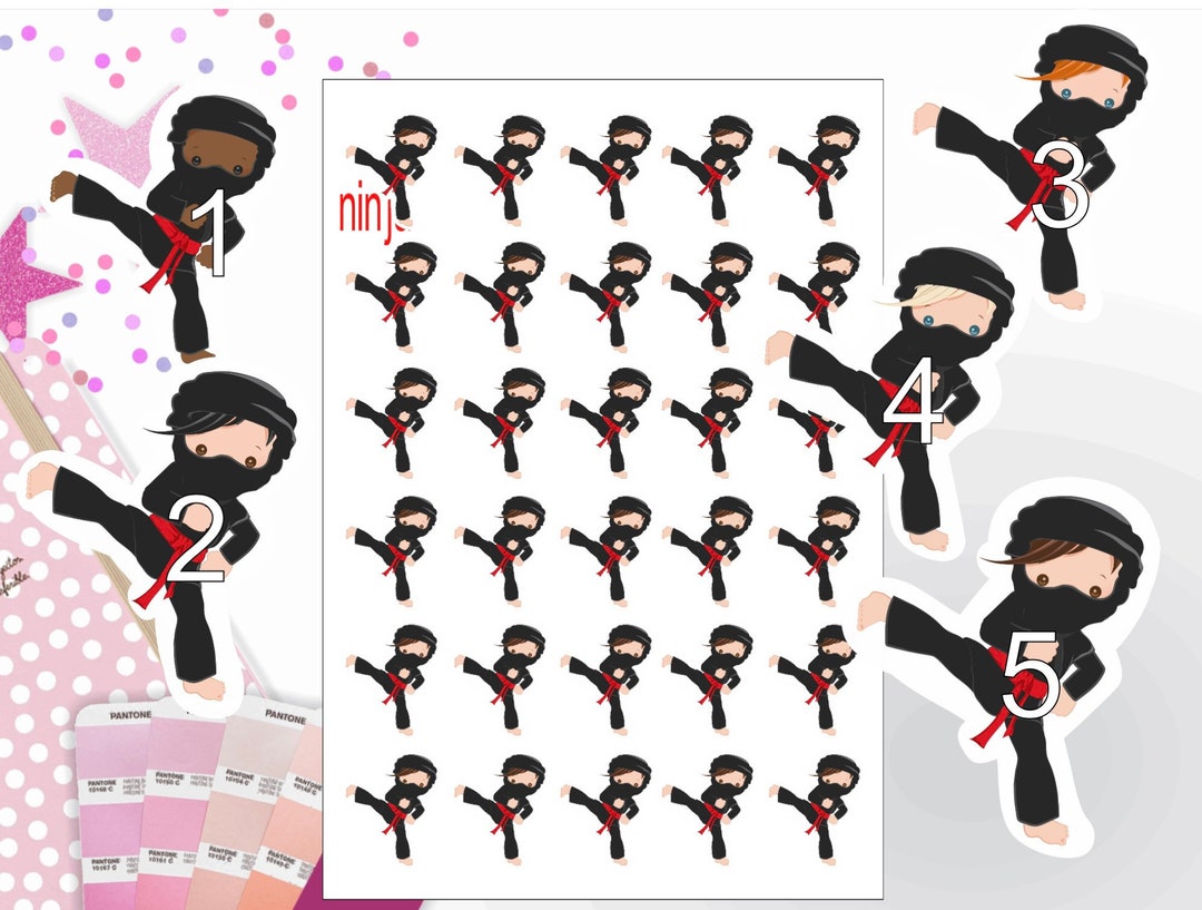 Ninja Boy Stickers, Ninja Boy - Etsy