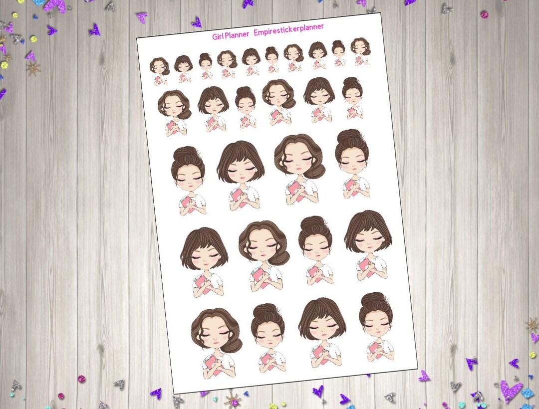 Planner Girl Stickers, Girl, Planner Stickers - Etsy