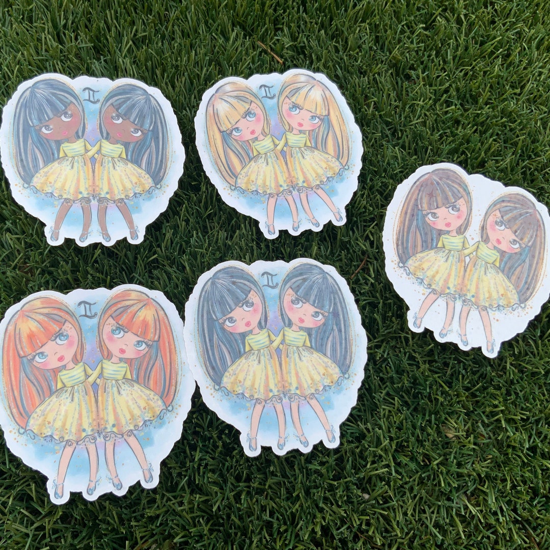 Popular Stickers, Gemini Zodiac Holographic Sticker, Gemini Zodiac ...