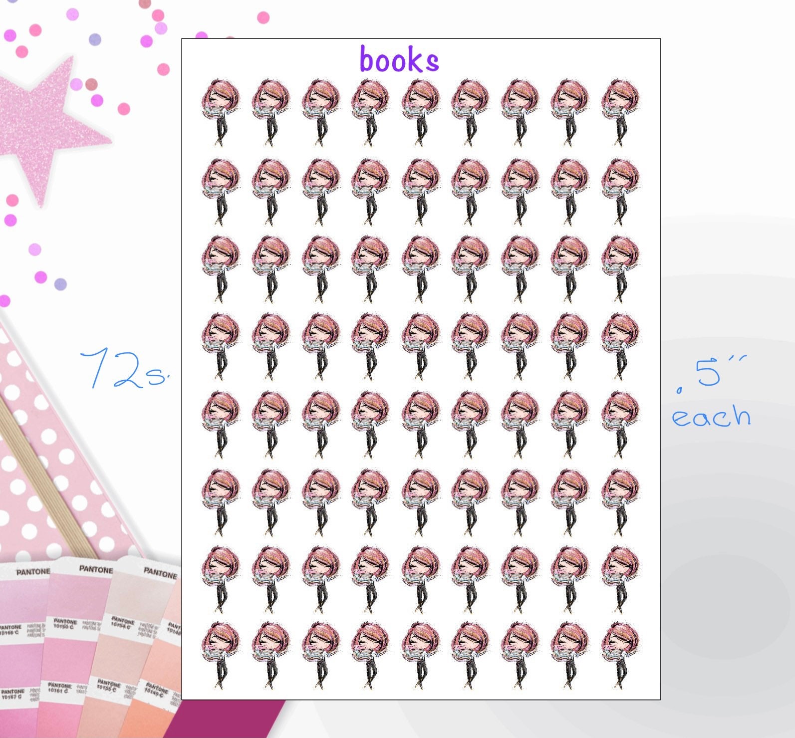 Books Stickers Choose a Girl Planner Stickers Girl Stickers | Etsy