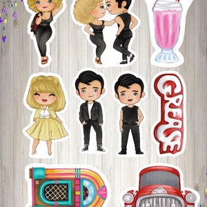 Grease Character Stickers, Planner Stickers Movies Stickers - Etsy