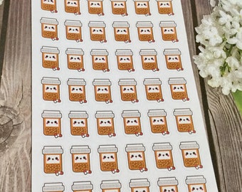 42 Cute AM/PM Medicine Tracker/medicine/pills/reminder Planner Stickers ...