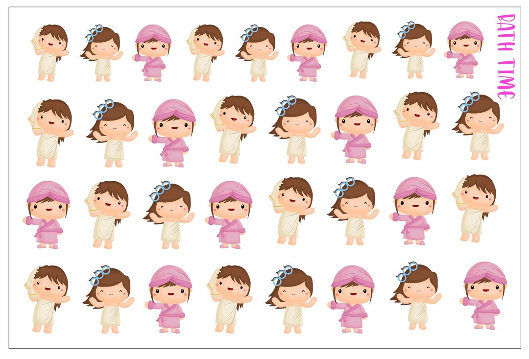 Boy or Girl Bath Time, Stickers for Kids Chores - Etsy