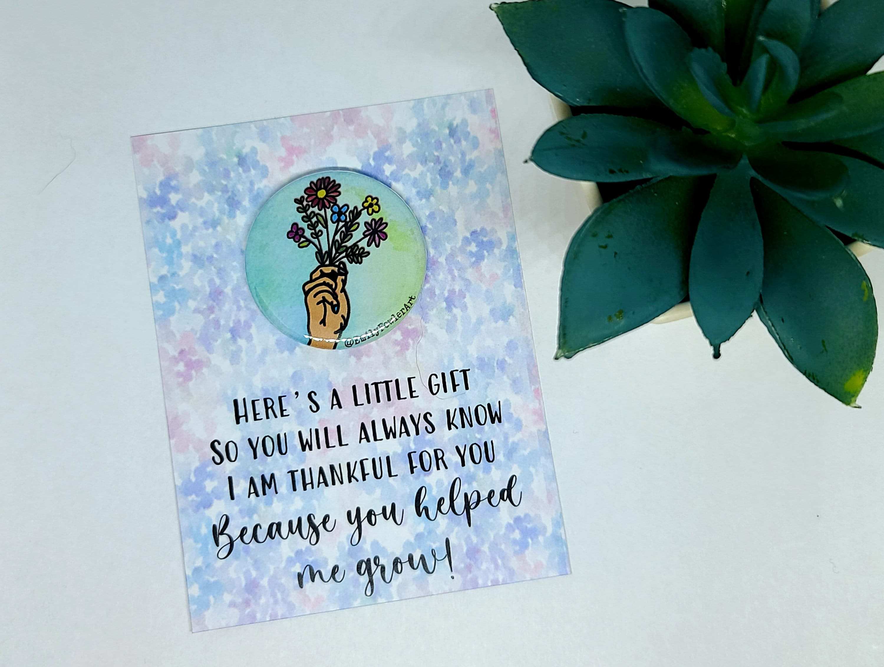 Gracias por ayudarme a crecer Ficha de bolsillo Encanto de | Etsy