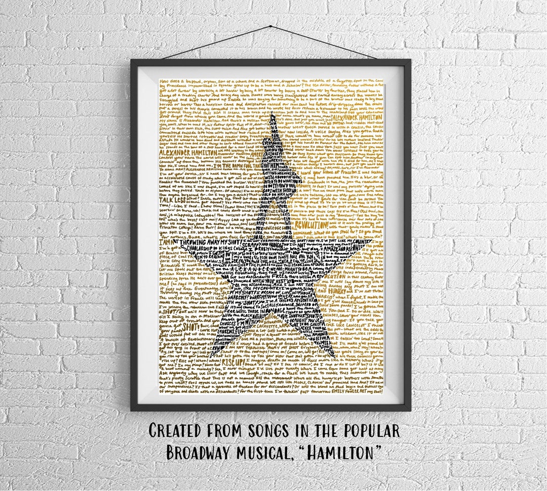 Hamilton Broadway Musical Word Art Print Alexander Hamilton My Shot ...