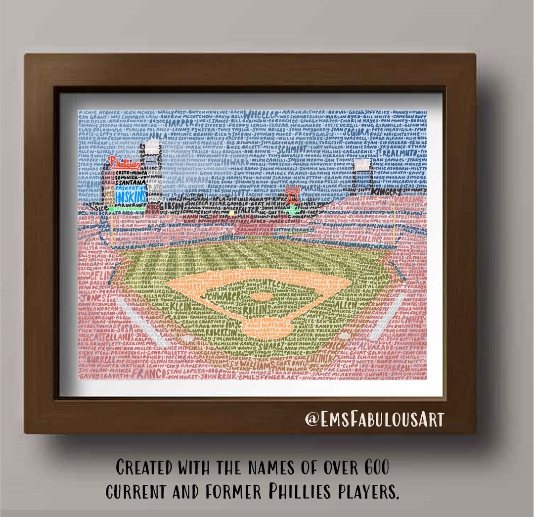 Let's Go Phillies Word Art Print Philadelphia Phillies Red October ...