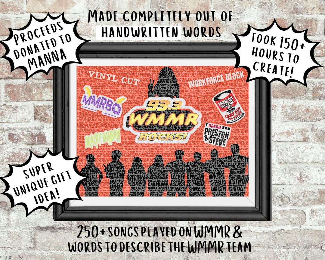WMMR Word Art, Tribute to Pierre Robert, Donation to MANNA, American ...