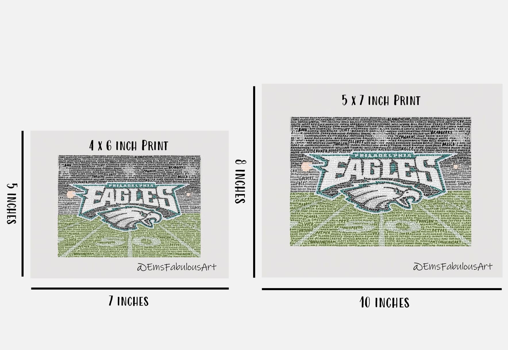 Philadelphia Eagles Word Art Print NFC East Lincoln - Etsy