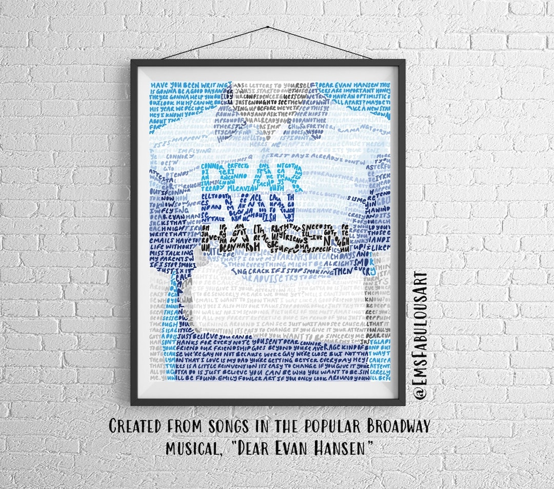 Dear Evan Hansen Broadway Musical Word Art Poster Print You Will Be ...