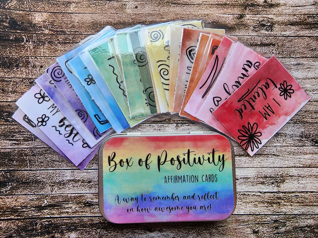 Box of Positivity- Positive Self Affirmation Cards- Self Care ...