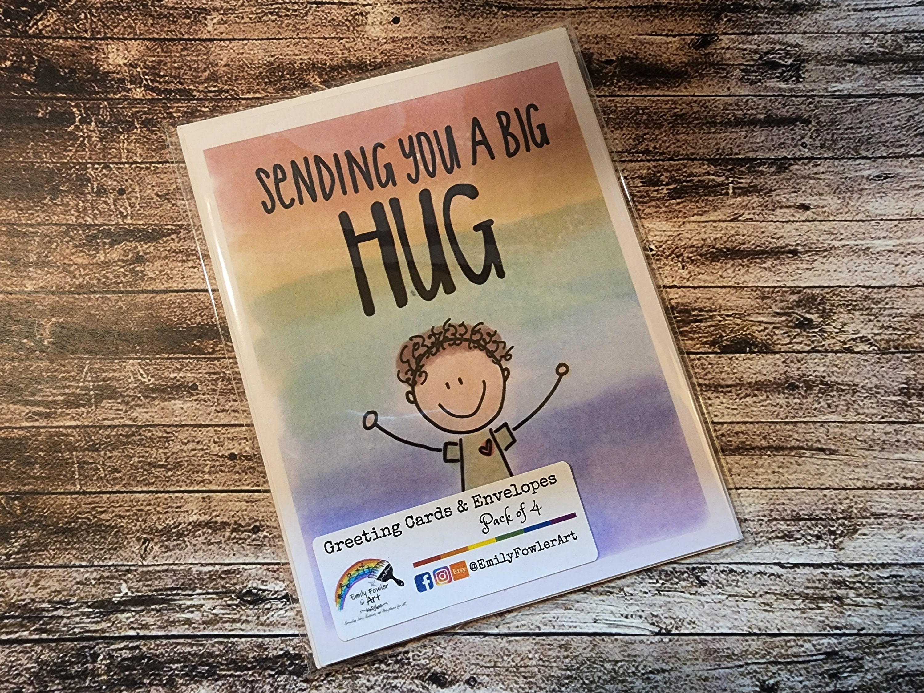 Sending You a Big Hug Greeting Card Four Cards and - Etsy