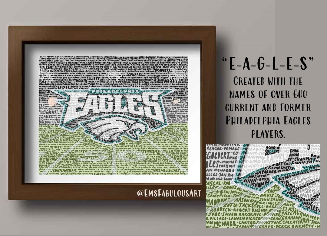 Philadelphia Eagles Word Art Print NFC East Lincoln - Etsy
