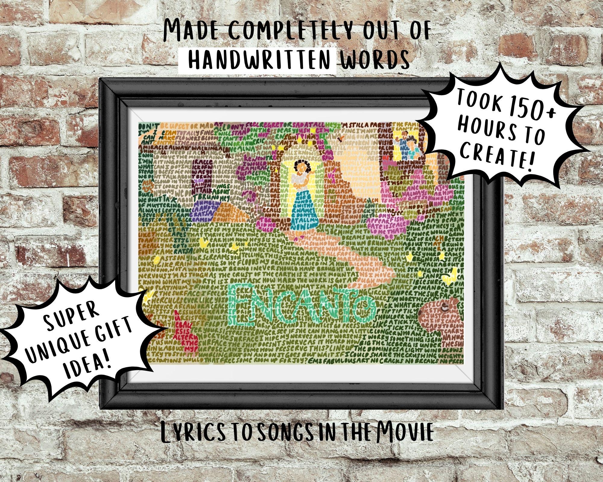 Encanto Disney Movie Word Art Print, Lin-manuel Miranda, Disney Songs ...