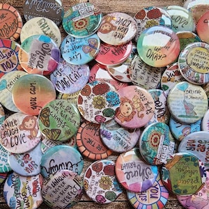 Bulk Positive Affirmation Buttons, 1.5" Pinback Pins for Teachers ...