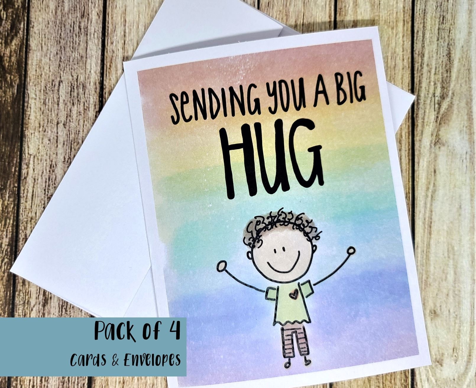 Sending You a Big Hug Greeting Card Four Cards and - Etsy