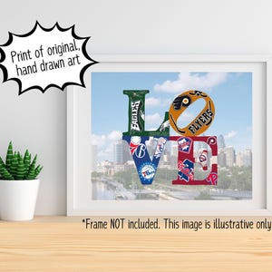 Philly Sports Pride Original Art Print Eagles Flyers 76ers Phillies ...