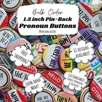 Pronoun Pins - Etsy