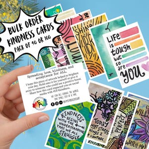 Bulk Order- Pack of 50 or 100 - Kindness Cards- Spread Love, Kindness ...