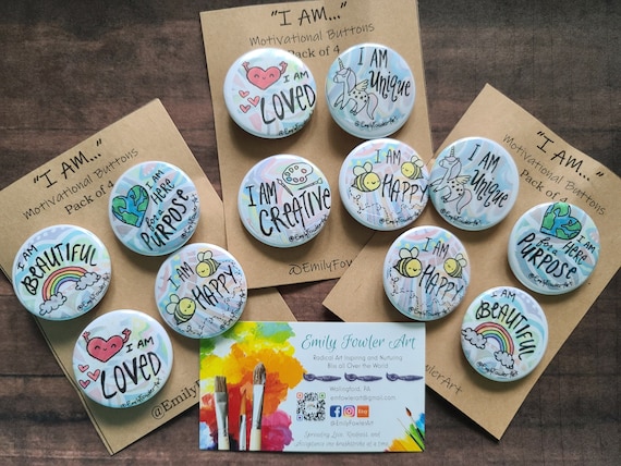 Positivity Reward Pins 1.5 Inch For Kids Students Workers Motivational ...