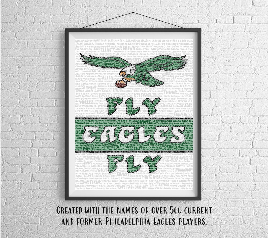 Philadelphia Eagles Word Art Print Fly Eagles Fly Football Gift Kelly Green It's a Philly Thing ...