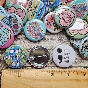 Bulk Order Mental Health Buttons- 1.5 in Pin Back Button- Therapy ...