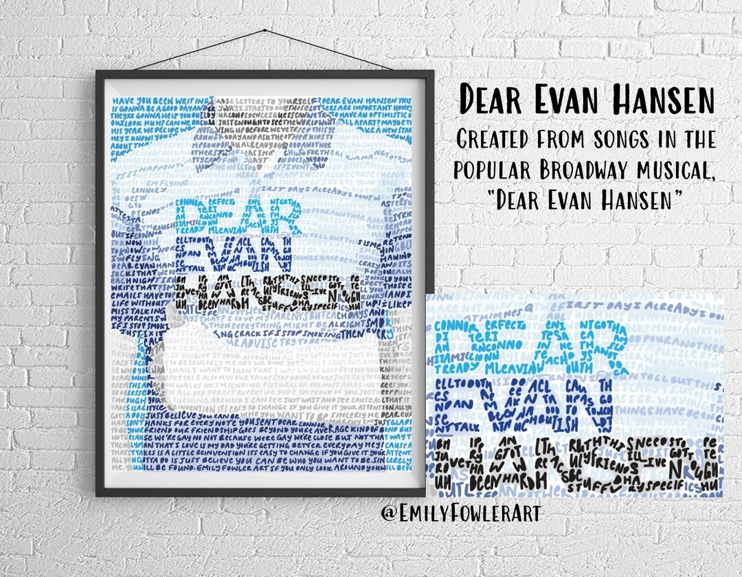 Dear Evan Hansen Broadway Musical Word Art Print You Will Be - Etsy