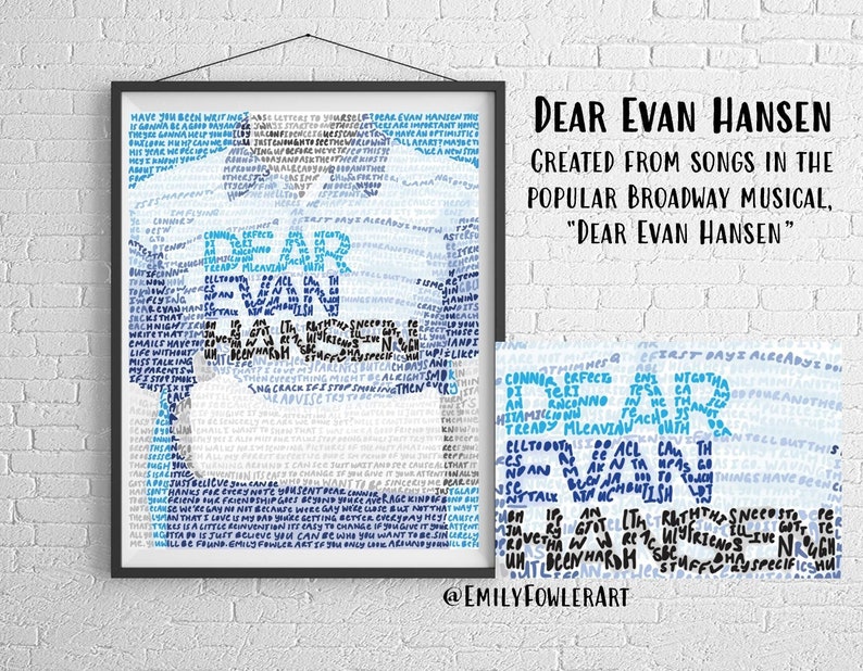 Dear Evan Hansen Broadway Musical Word Art Print You Will Be - Etsy