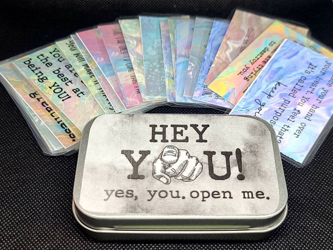 Hey You...open Me! Motivational Card Box- Keep Going Quotes- Gift for ...
