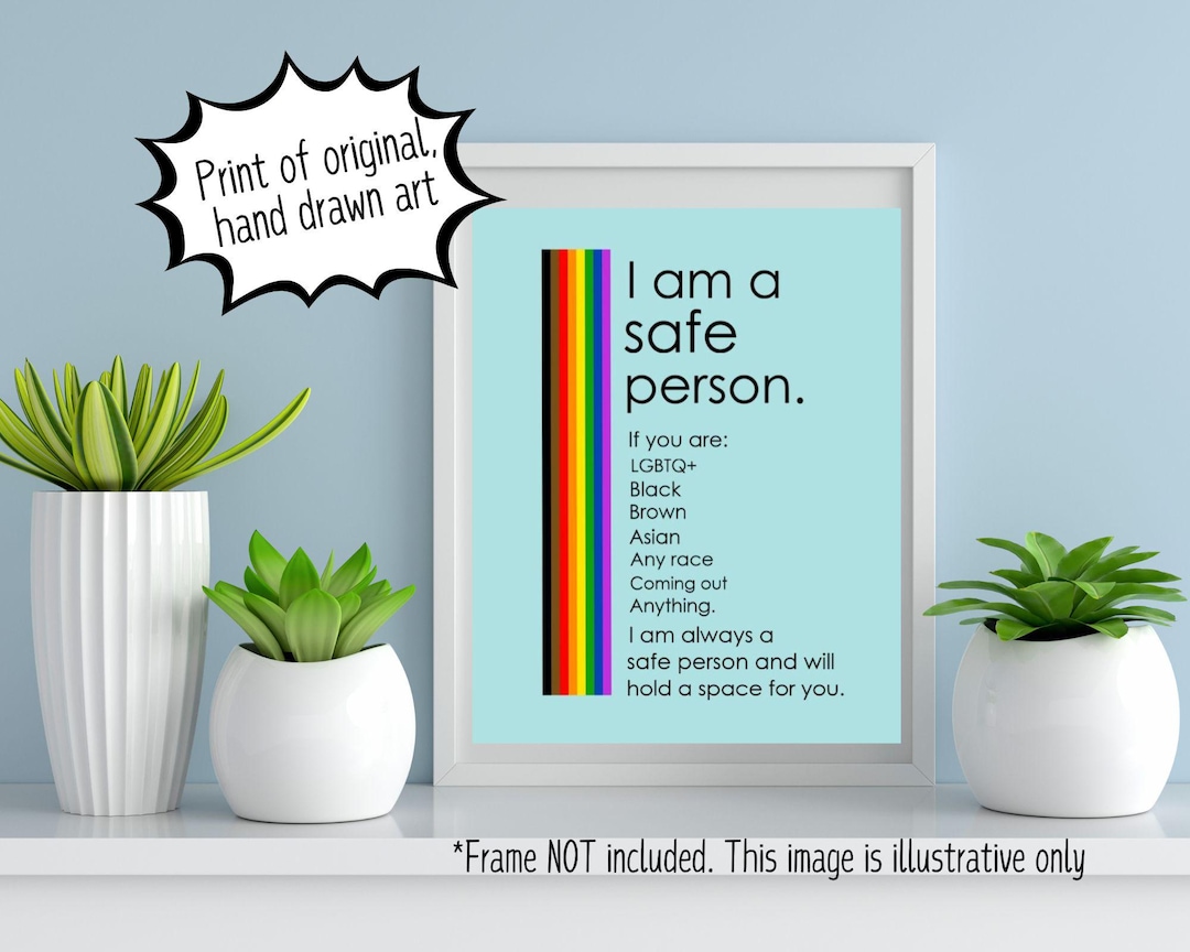 I Am a Safe Person Poster- LGBTQ+ LPC LCSW Therapist- Welcome Sign- Any ...