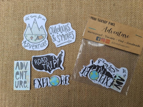 Adventure Mini Sticker Pack Pack of 5 Stickers Travel the | Etsy