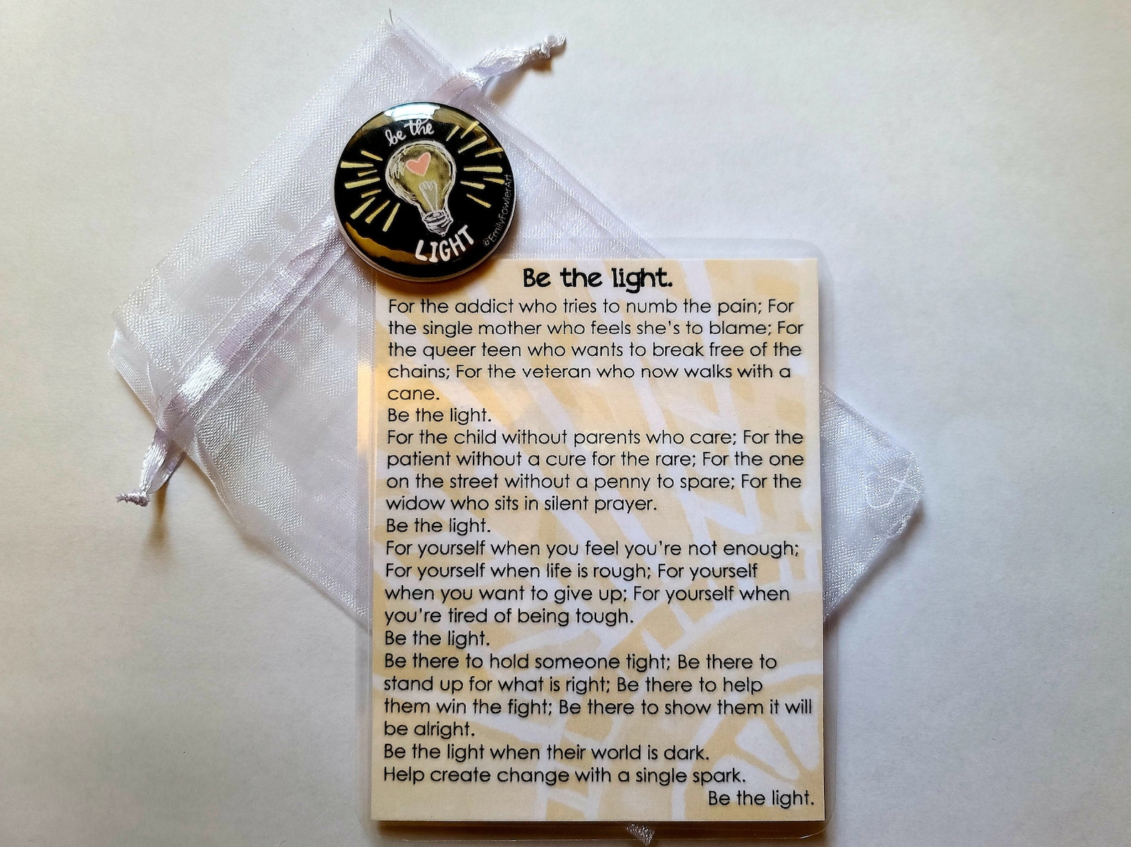 Be the Light- Poem & Pocket Token- Help Others- Daily Reminder- Token ...