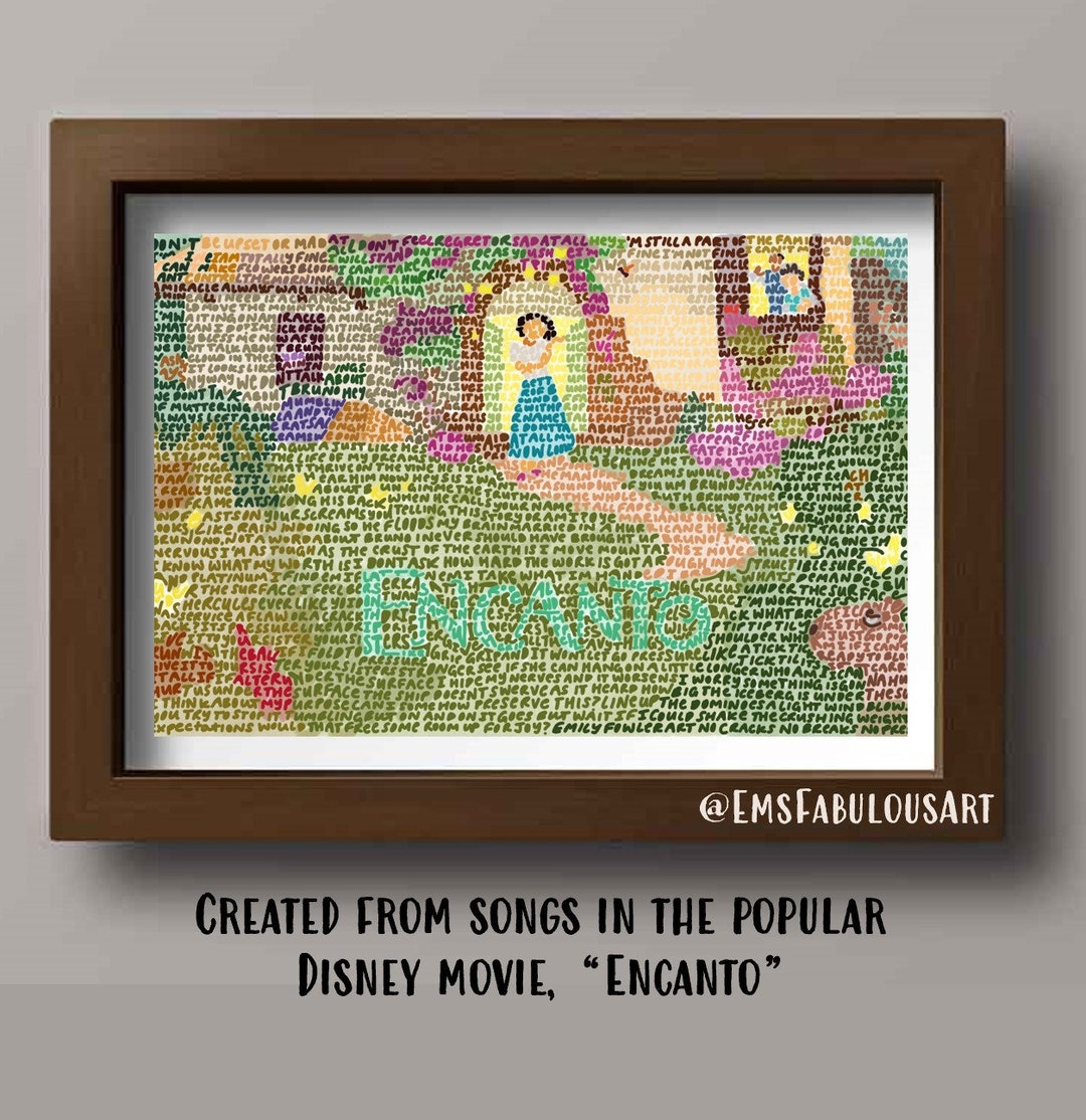 Encanto Disney Movie Word Art PRINT- Lin-Manuel Miranda- Disney Songs ...