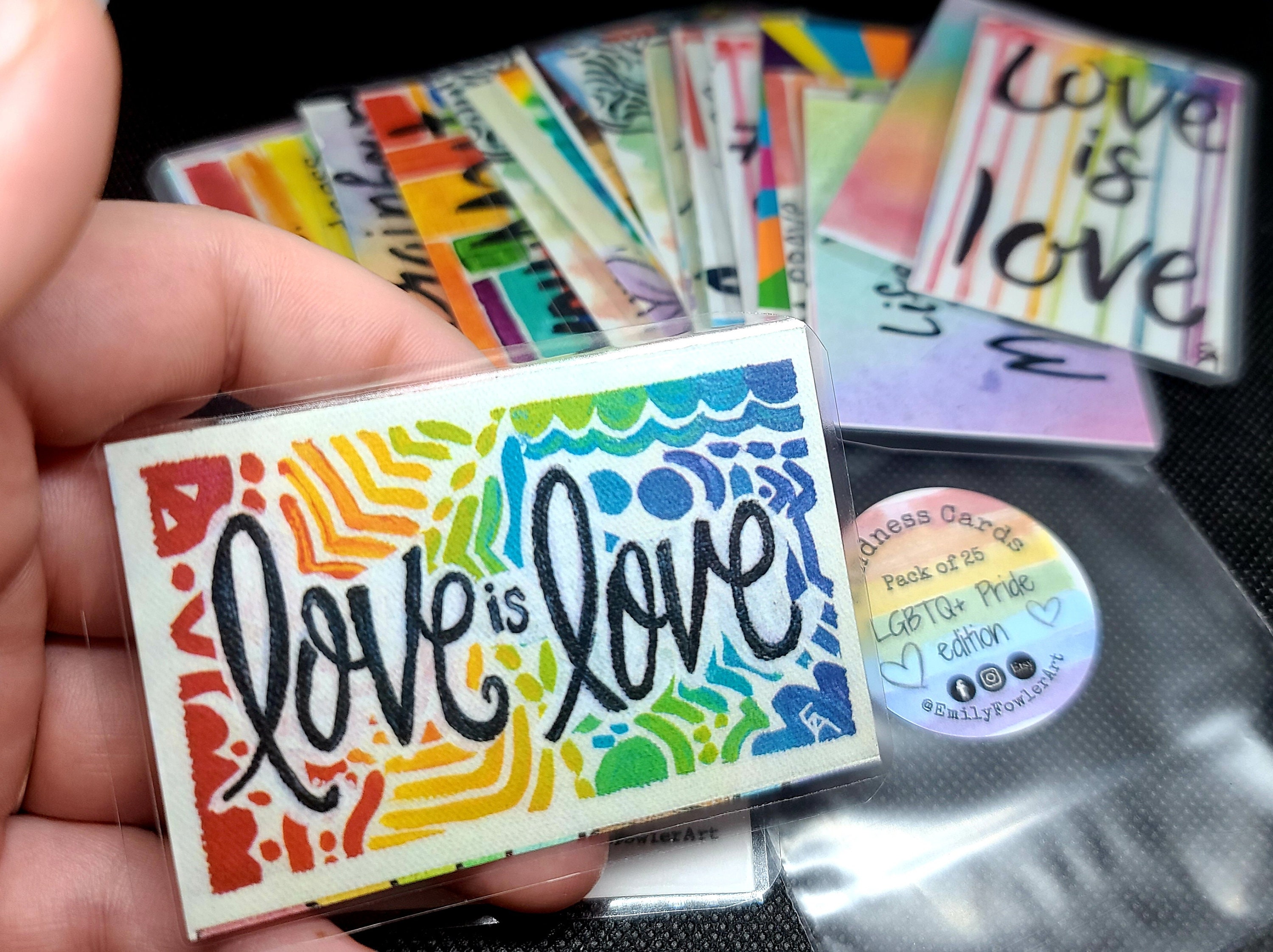 LGBTQ Pride Themed Kindness Cards Laminated Art Pack of 25 | Etsy