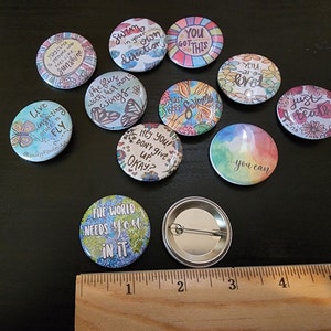 Bulk Positive Affirmation Buttons, 1.5" Pinback Pins for Teachers ...