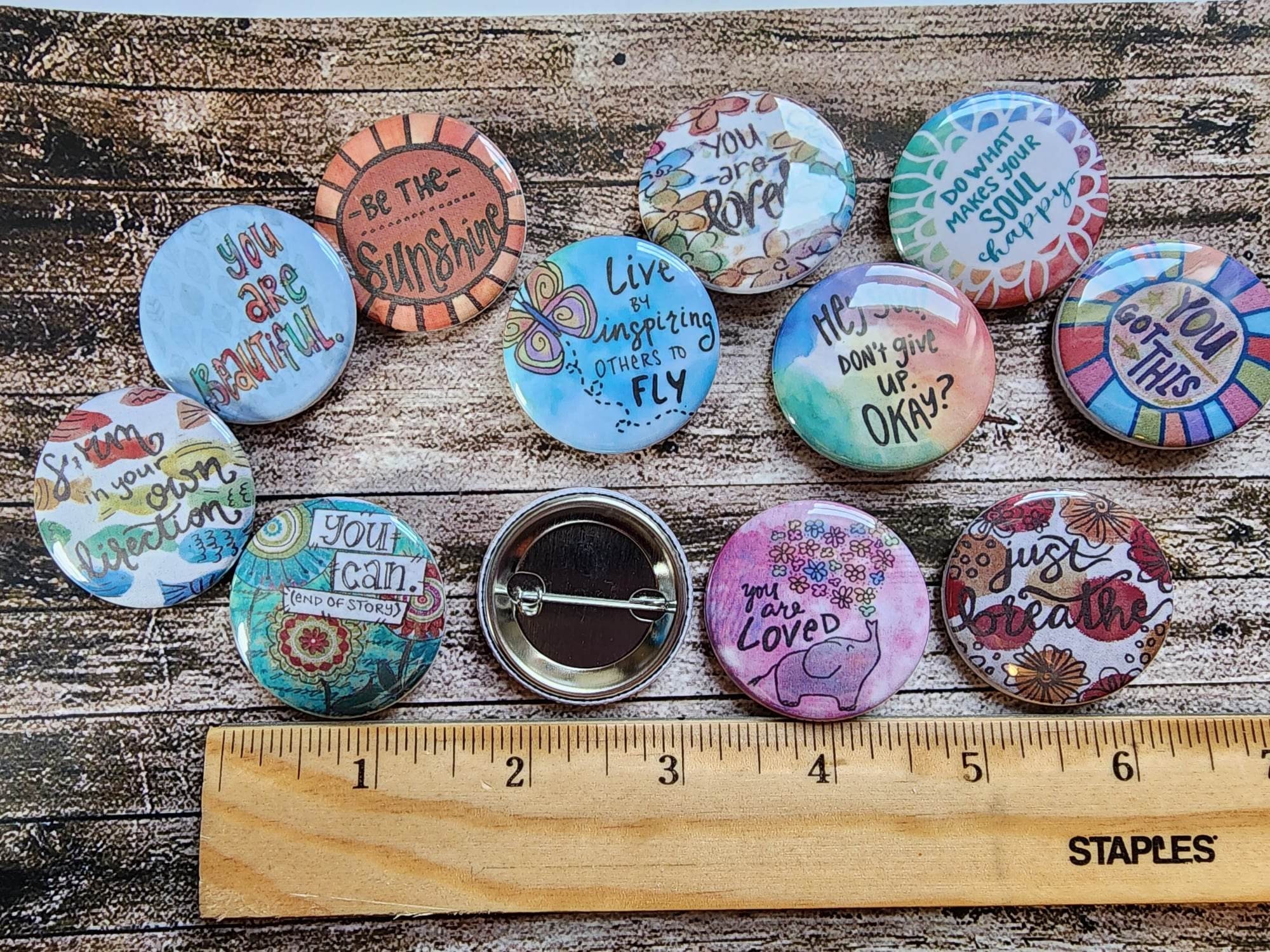 Bulk Positive Affirmation Buttons, 1.5" Pinback Pins for Teachers ...