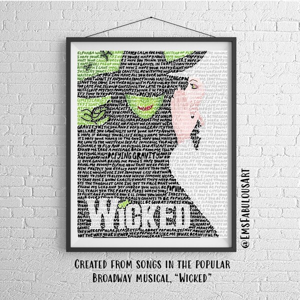 Wicked the Musical Poster - Etsy