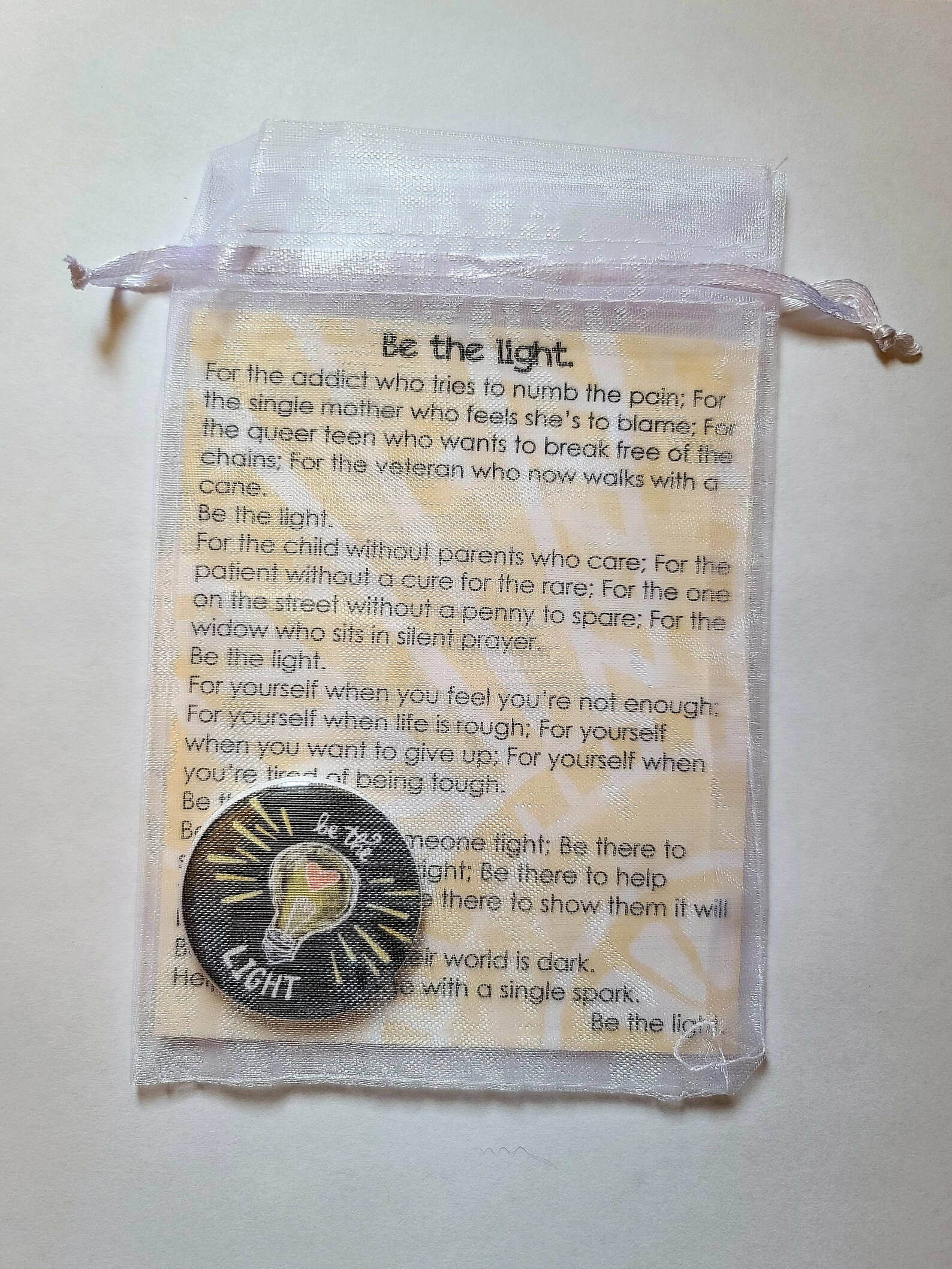 Be the Light- Poem & Pocket Token- Help Others- Daily Reminder- Token ...