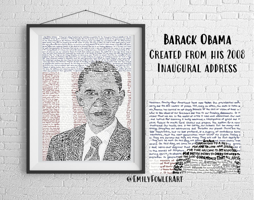 Former President Barack Obama- 2008 Inaugural Address- Word Art ...