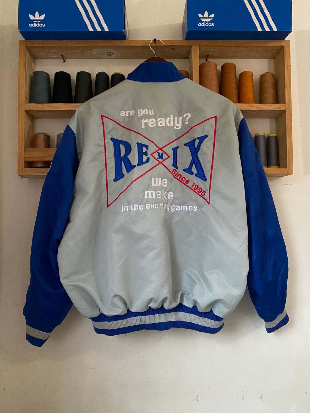 Vintage Rawlings Baseball Jacket Embroidery Big Logo Large Size Bomber ...