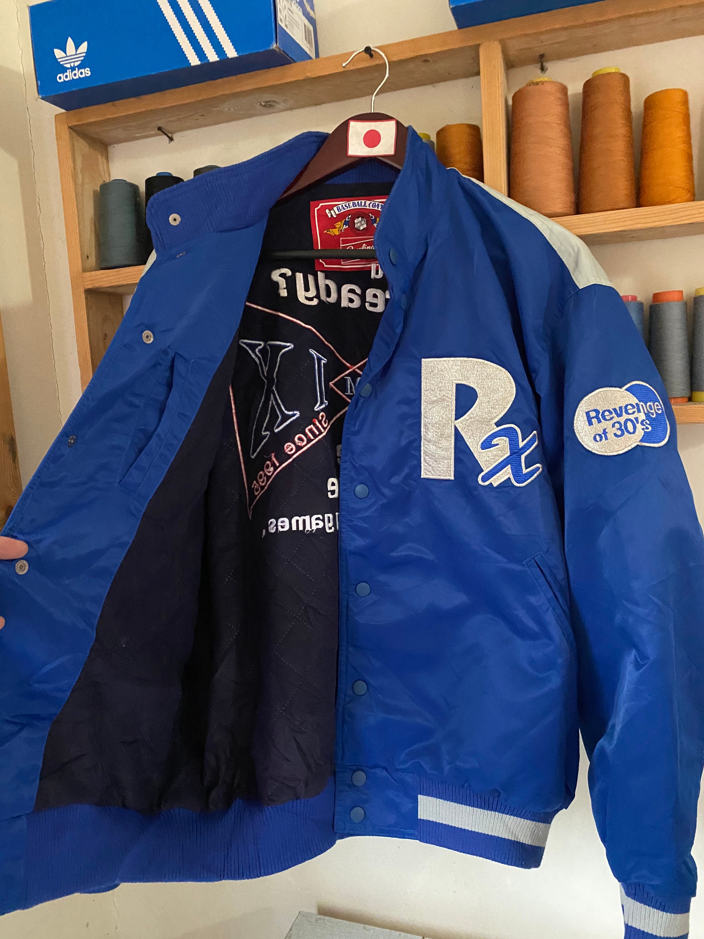 Vintage Rawlings Baseball Jacket Embroidery Big Logo Large Size Bomber ...