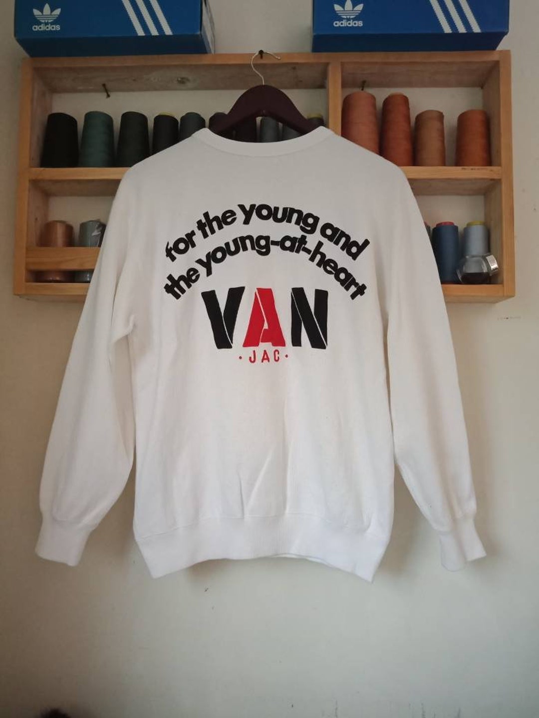 Vintage Van Sweater Sweatshirt Embroidery Big Logo Jumper M Size - Etsy