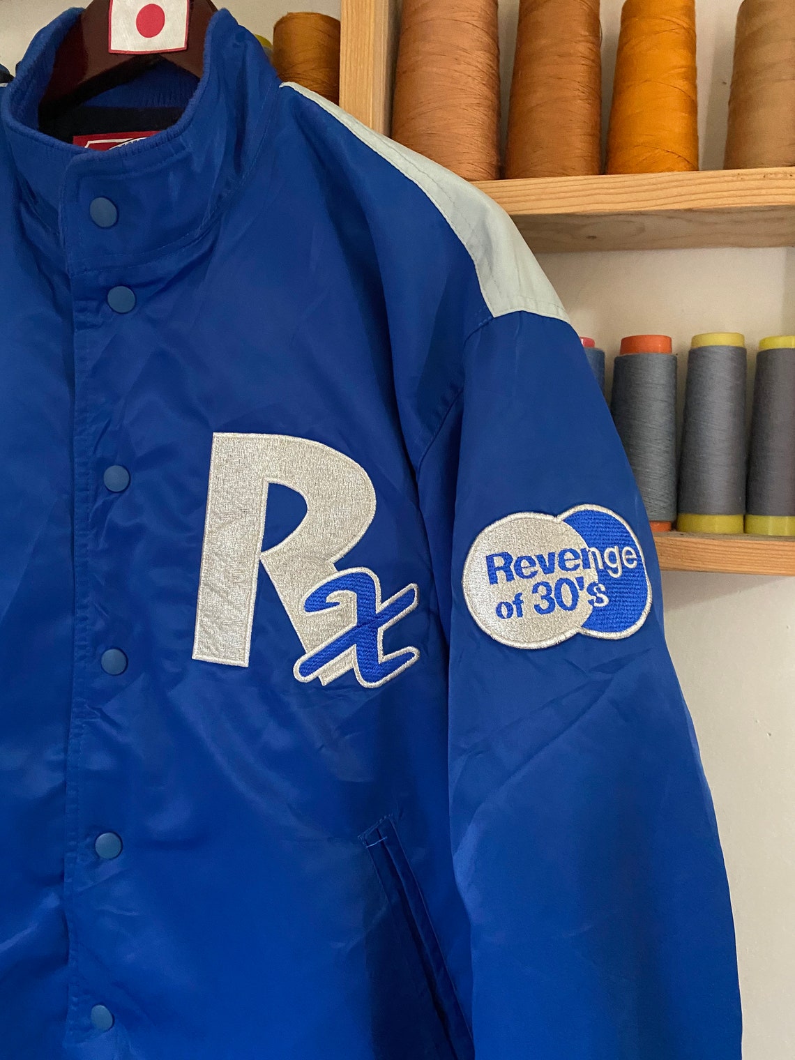 Vintage Rawlings Baseball Jacket Embroidery Big Logo Large Size Bomber ...