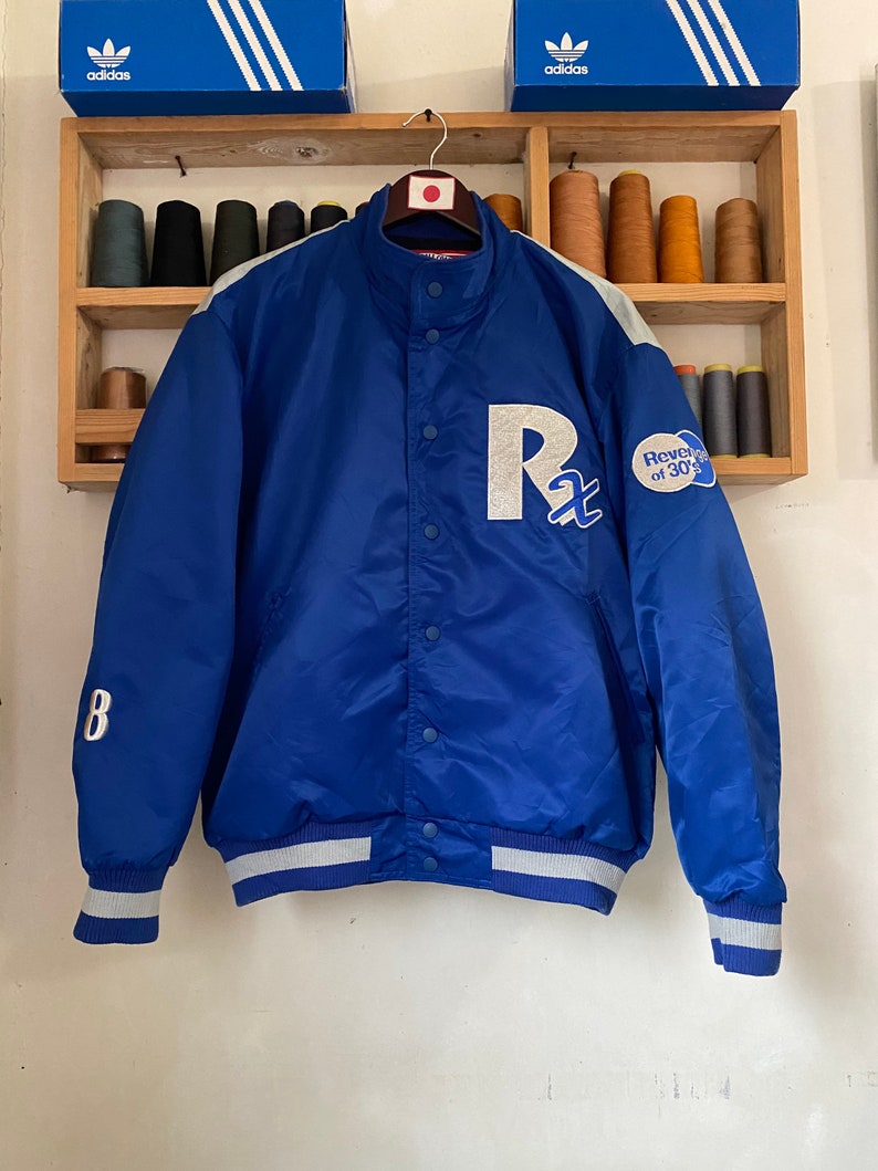 Vintage Rawlings Baseball Jacket Embroidery Big Logo Large Size Bomber ...