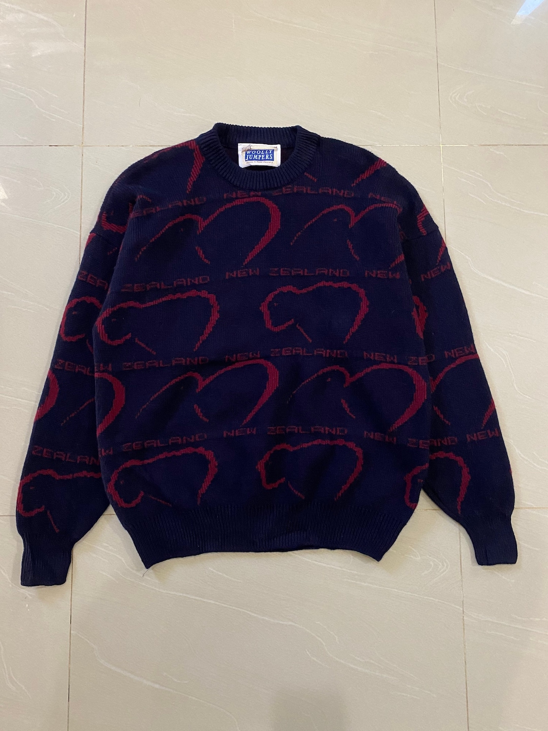 Vintage Woolly Jumpers New Zealand Knitwear Sweater Madium Size Pure ...