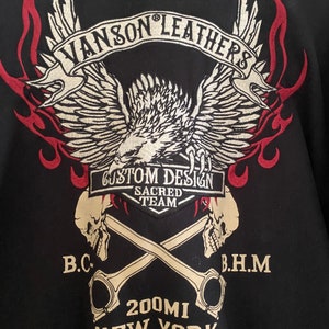 Vintage Vanson Leathers Jacket Embroidery Big Logo Vanson Cottons XL ...