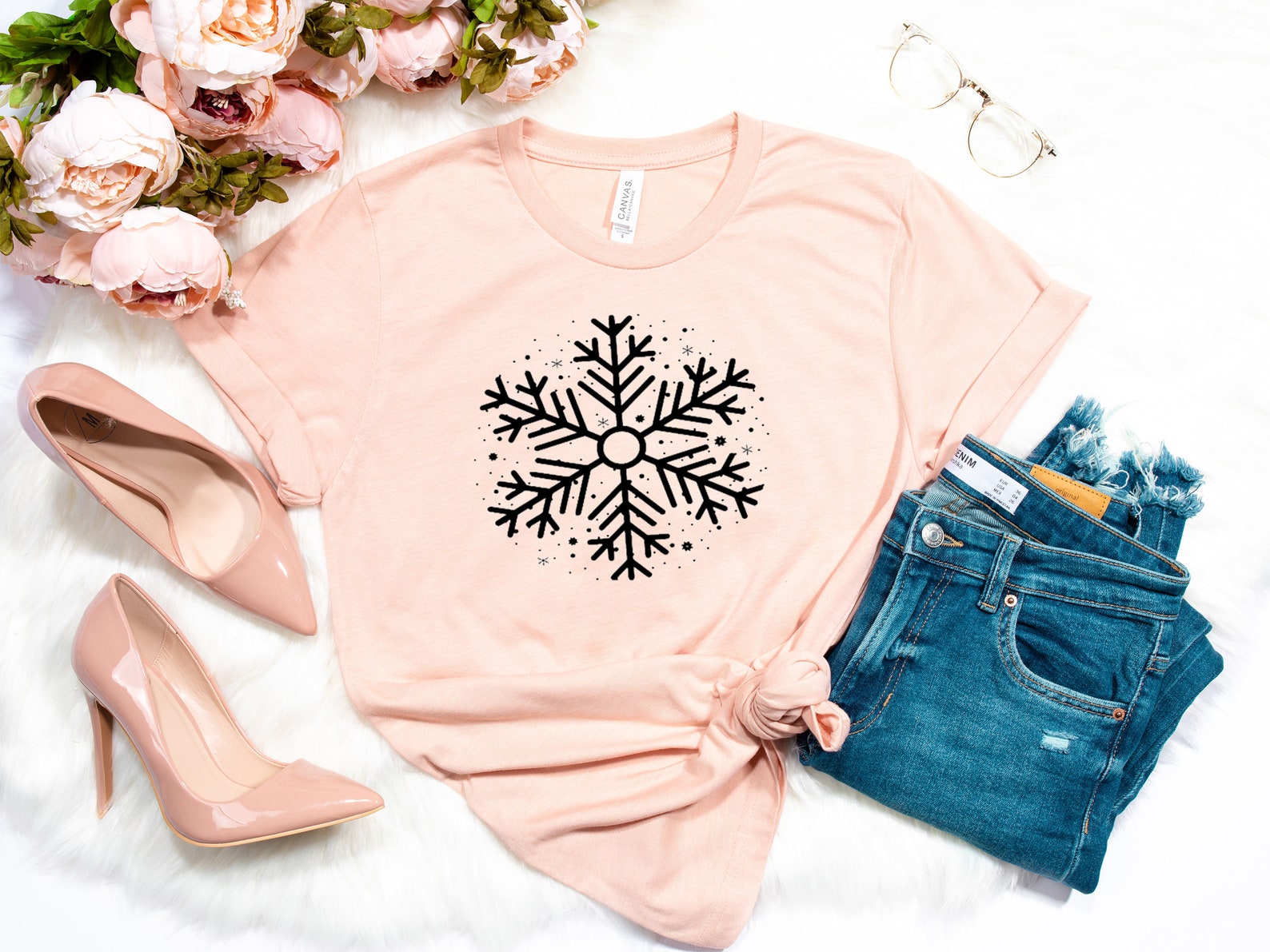 Snowflake Shirt Christmas T-Shirt Christmas Shirts Holiday | Etsy