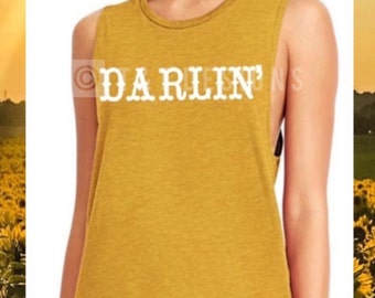 Country Music Shirt, Festival Tank, Muscle Tank, Darlin Shirt, Concert ...