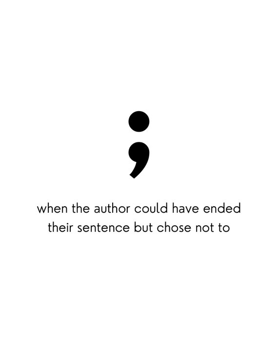 Semicolon Mental Health Art Printable Wall Art Minimalist | Etsy