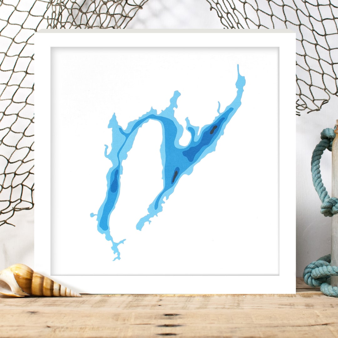 Lake Scugog 12x12 Papercut Cardtography Map Wall Art Poster Print Map ...